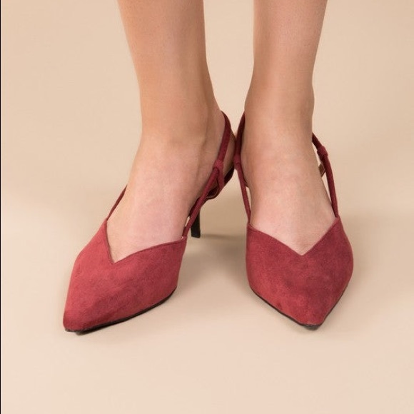 POL | Shoes | Classy Catherine Low Heel In Burgundy | Poshmark